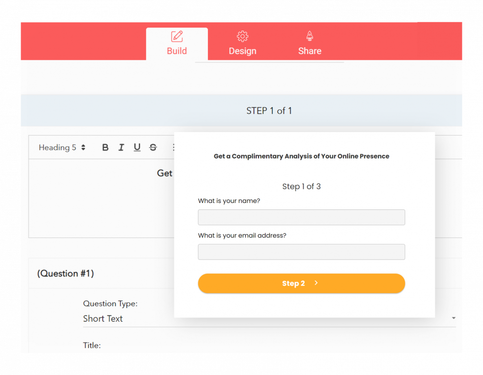 Multi Step Form Builder for Lead Generation: LeadGen App