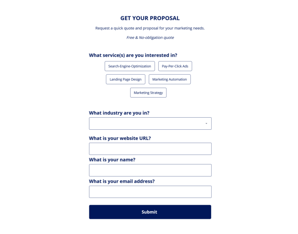 Best Forms for Marketing/Digital Agencies - LeadGen Form Templates