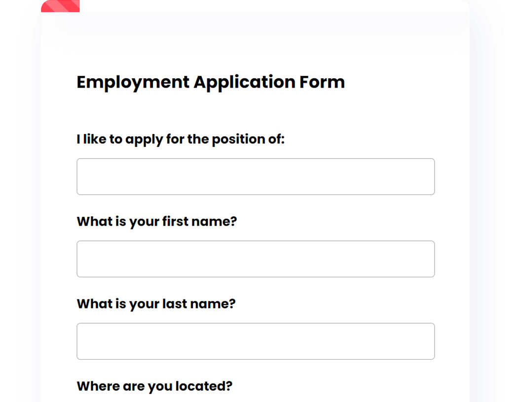 Plantilla de formulario de solicitud de empleo - Aplicación LeadGen