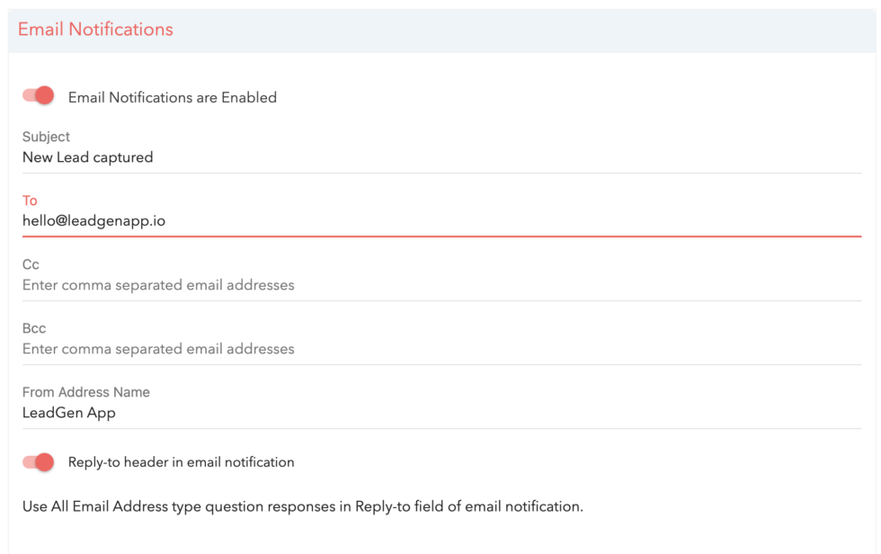 How Can I Set-Up Email Notifications For New Leads? - LeadGen App
